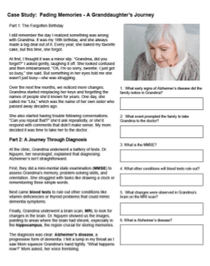 Fading Memories – A Case Study on Alzheimer’s Disease