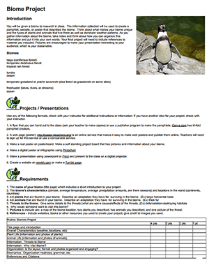 Students Create a Presentation about a Biome
