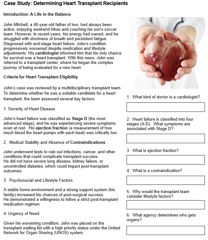 Case Study - Determining Heart Transplant Recipients