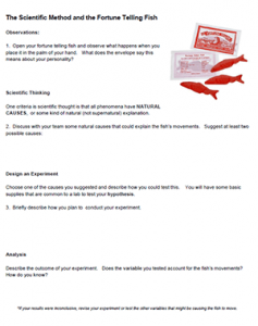 Scientific Method and the Fortune Telling Fish