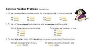 Genetics Practice with Simple Monohybrid Crosses