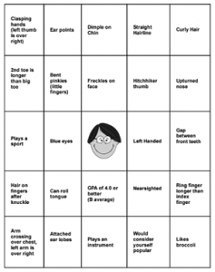 Bingo! Take an Inventory of Possible Genetic Traits