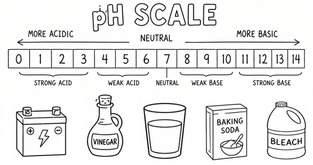 Acids, Bases, and pH Scale: A Coloring Worksheet