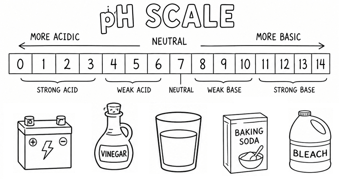 Acids, Bases, and pH Scale: A Coloring Worksheet