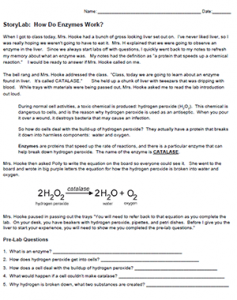 Catalase and Hydrogen Peroxide -How Do Enzymes Work?