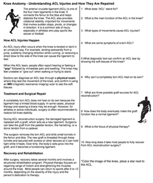 Explore the Anatomy of the Knee, ACL Injuries, and Surgery